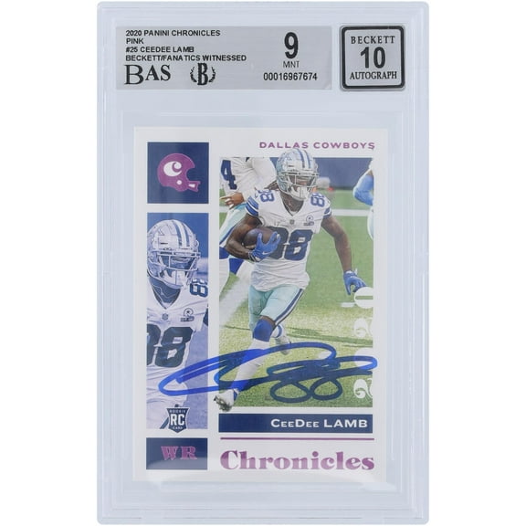 CeeDee Lamb Dallas Cowboys Autographed 2020 Panini Donruss Optic Elite ...
