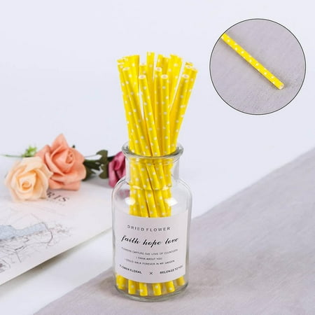 Biodegradable Paper Straws, 100 Straws For Party Supplies, Birthdays ...
