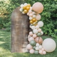 Abstract Brown Paint Arch Backdrop Cover, 6.6FT, Vintage Wood Gradient ...