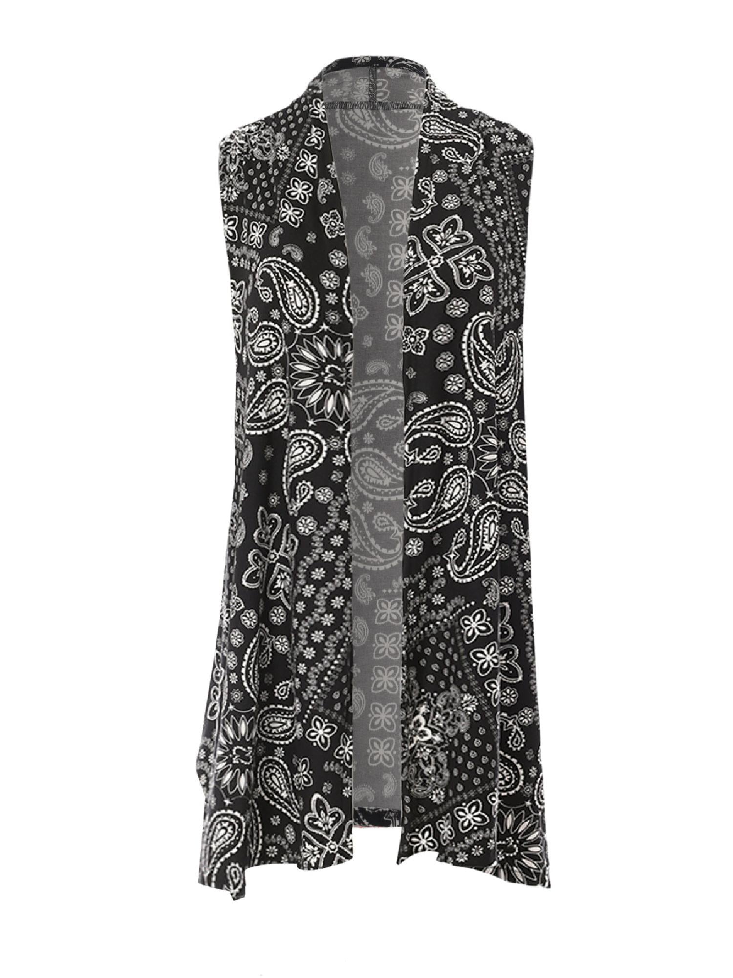 Made by Olivia Women's Open Front Draped Sleeveless Long Vest Cardigan ...