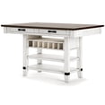 Ashley Furniture, Counter Height Dining Table, 60"x40", White & Brown ...