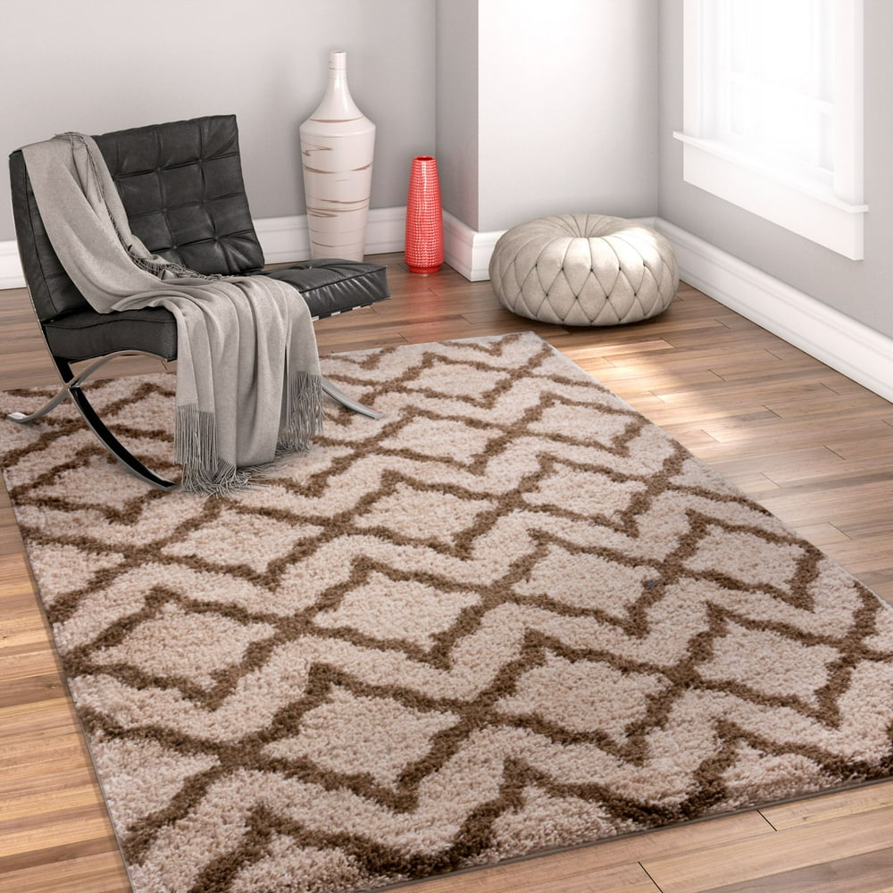 Lattice Links Modern Geometric Trellis 3x5 (3'3'' x 5'3'') Area Rug ...