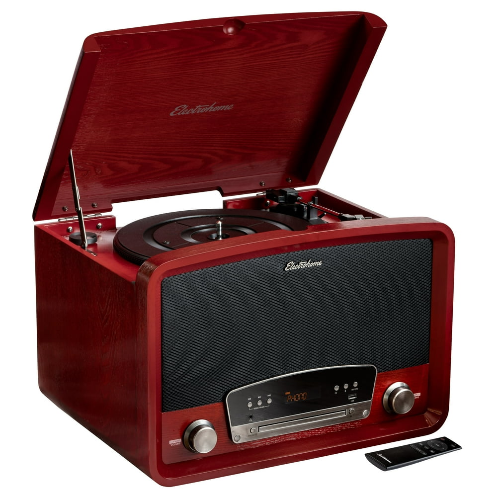 Electrohome Kingston 7-in-1 Vintage Vinyl Record Player Stereo System ...