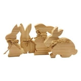 BLESIYA 4 Pieces Easter Wooden Bunny Classroom Decor DIY Easter Rabbit ...