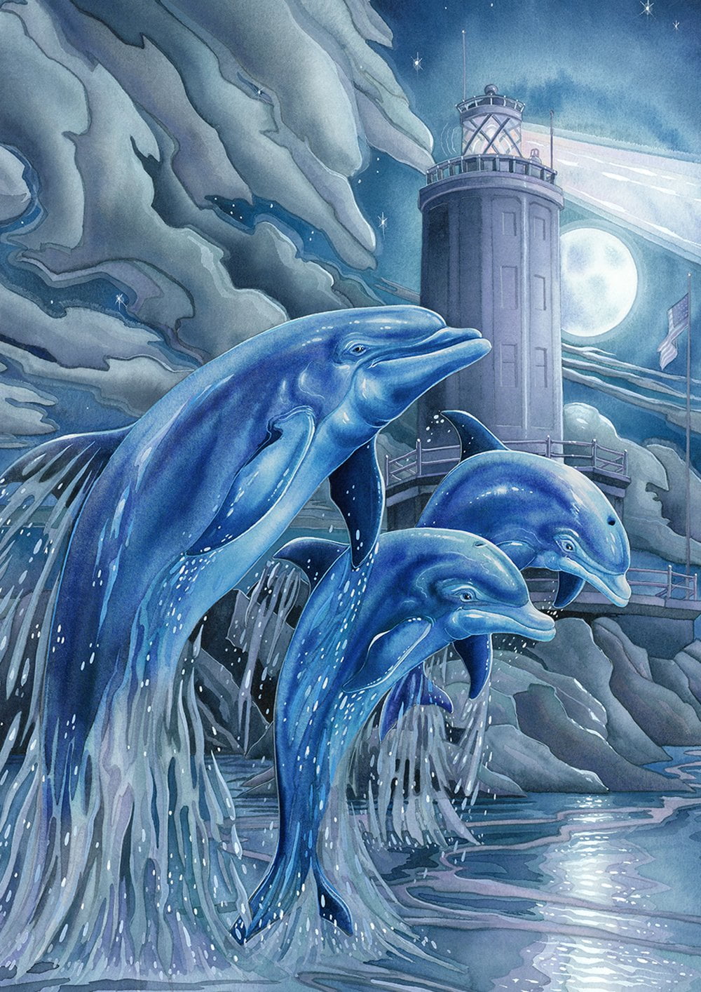 Toland Home Garden Dolphin Trio Ocean Dolphin Flag Double Sided 28x40 ...