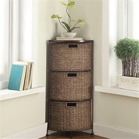 4D Concepts Autumn 3-tier Corner Grey Wicker Drawer - Walmart.com