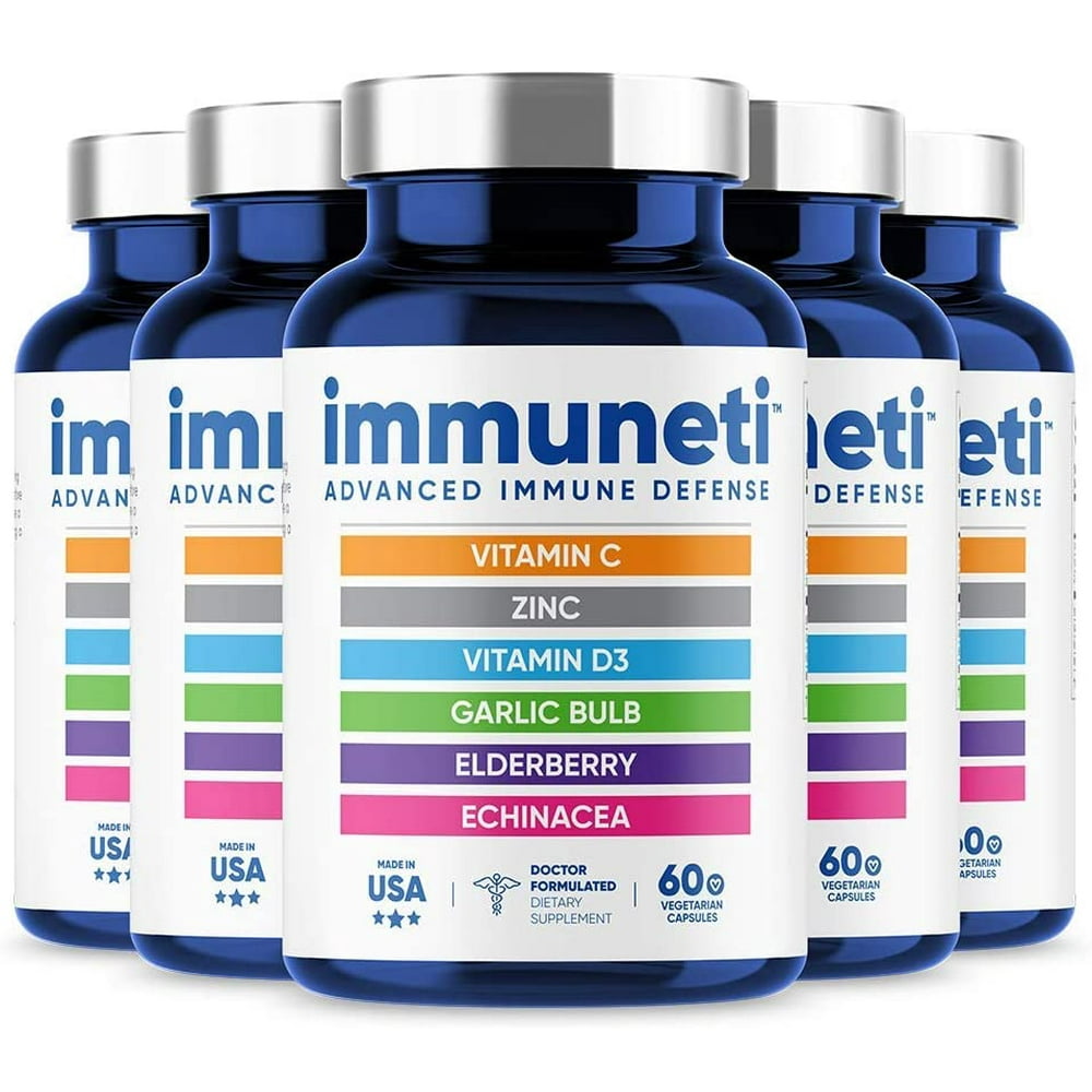Immuneti - Advanced Immune Defense, 6-in-1 Powerful Blend of Vitamin C, Zinc, Elderberries ...