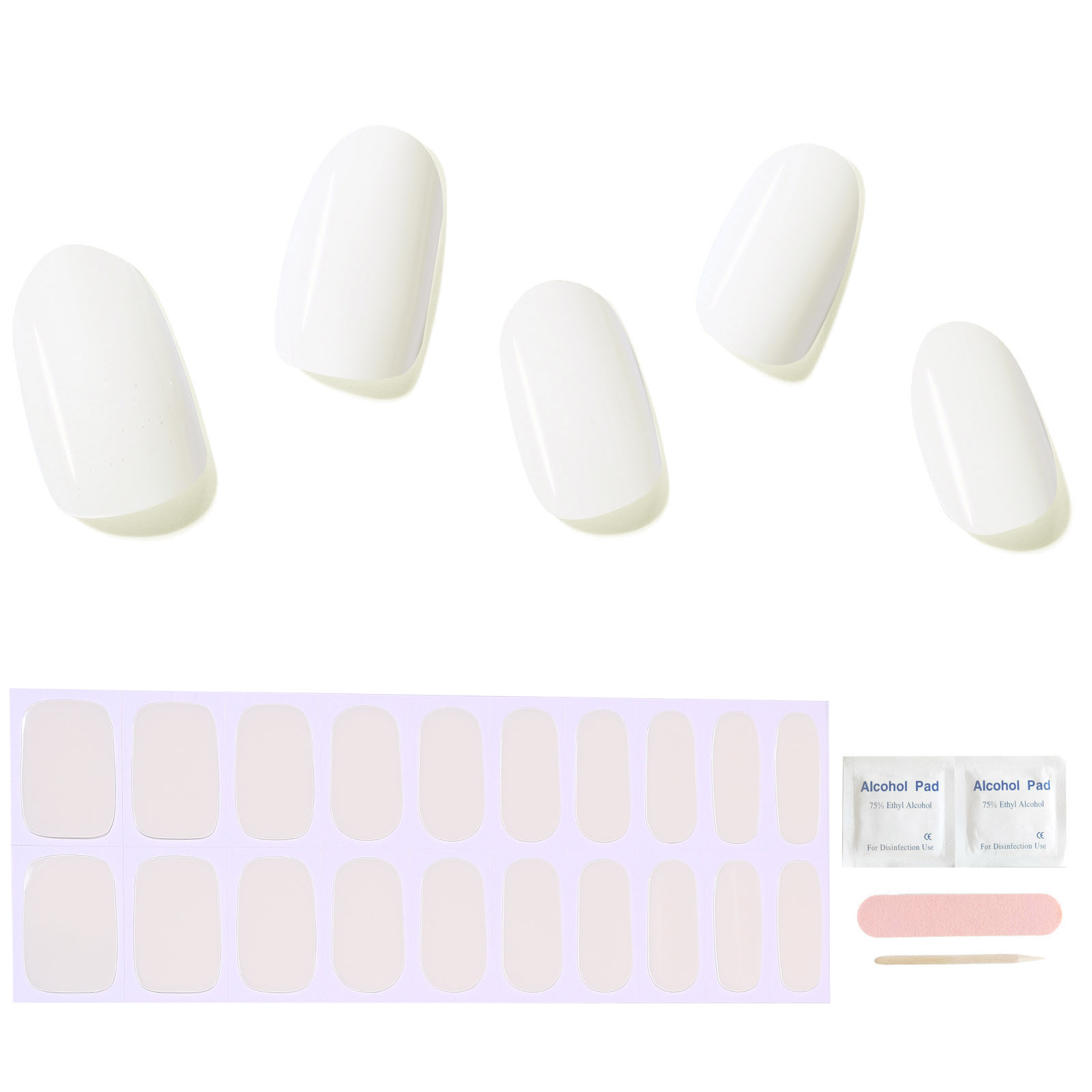 Nail Polish Sticker Waterproof Solid Color Adhesive Strip Semi-cured ...