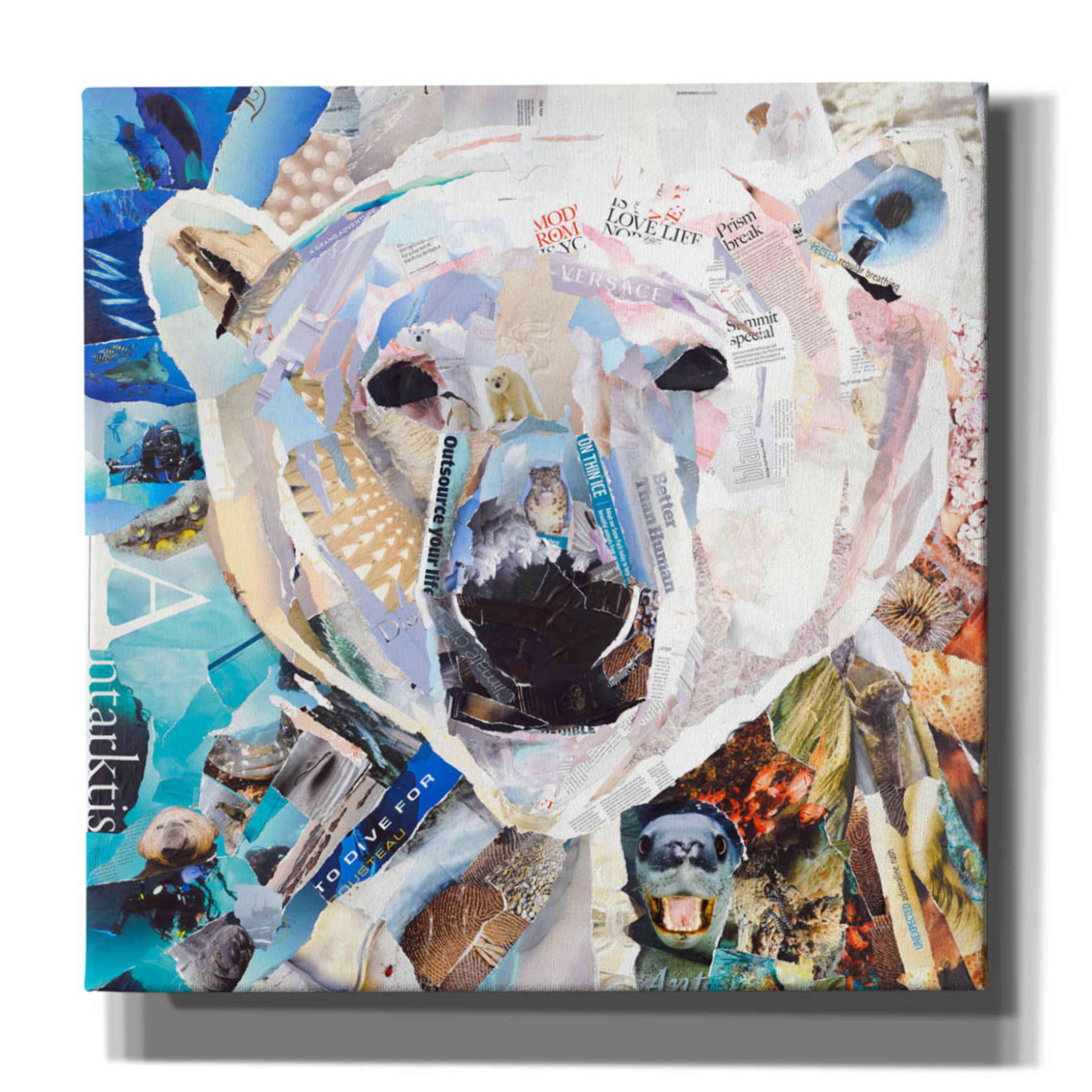 Epic Graffiti 'Polar Bear' by Grey, Giclee Canvas Wall Art, 12"x12 ...