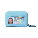 KALMORE RFID Secure Women's Leather Card Holder Wallet, Blue - Walmart.com