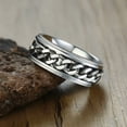 8mm Spinner Chain Unique Mens Womens Ring Textured Edge 14K White Gold ...