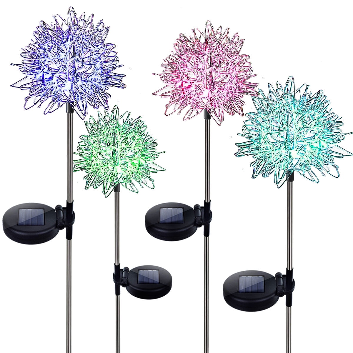 Outdoor Decorative Solar Garden Lights, 4 Pack Waterproof Solar ...