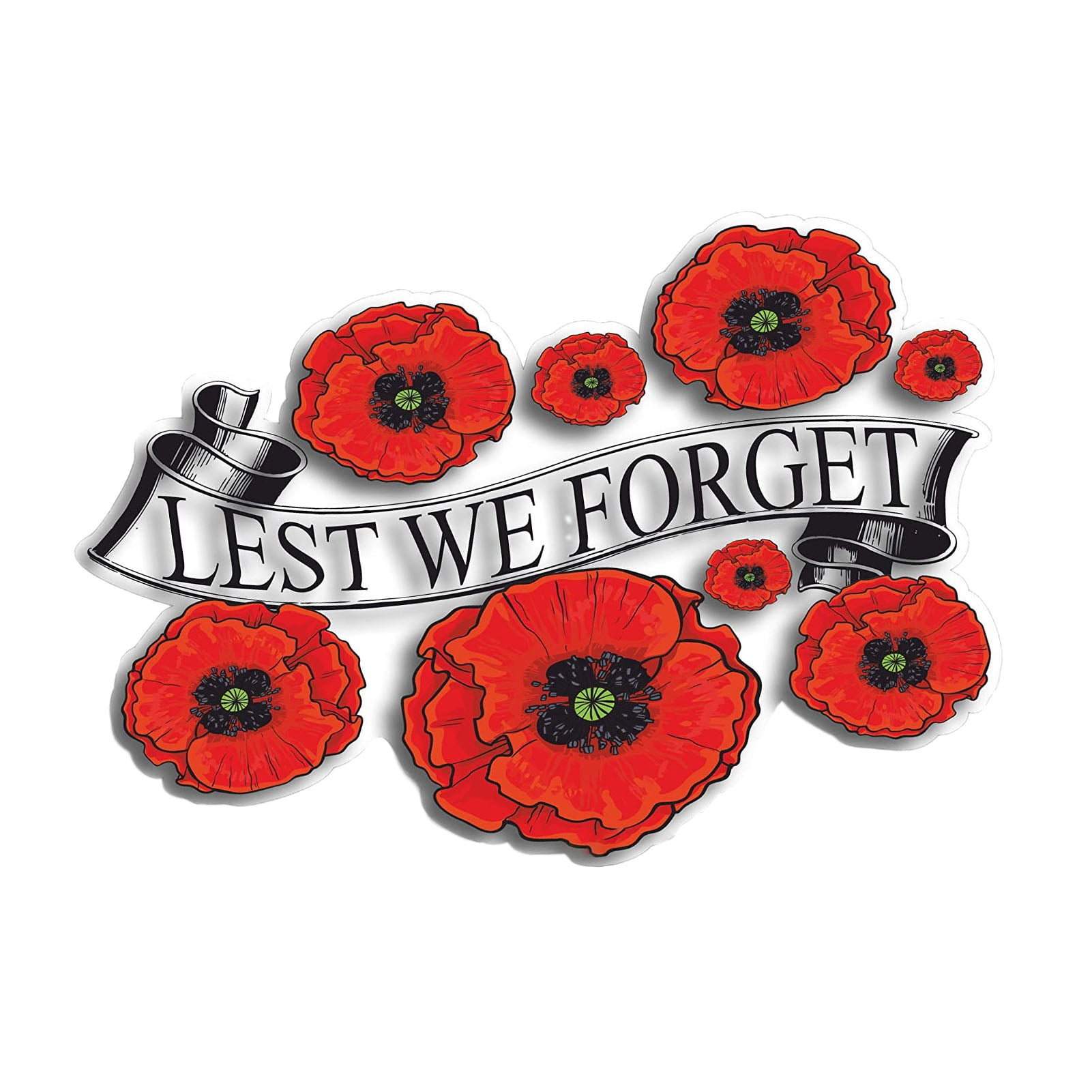 Paper & Party Supplies Stickers Remembrance Day Poppy Flower Stickers ...