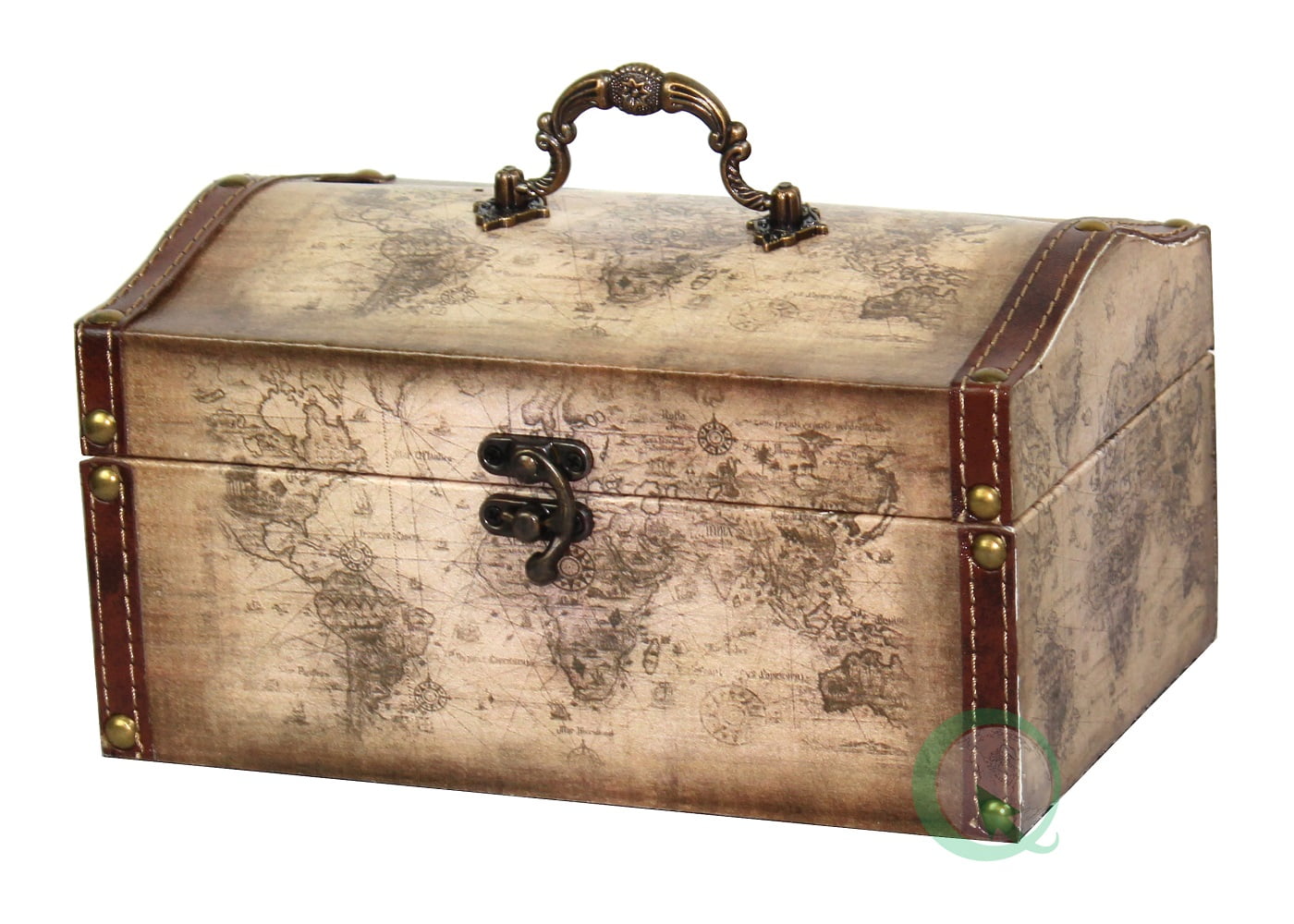 Old World Map Leather Vintage Style Treasure Box - Walmart.com