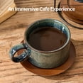 6 Ounce Porcelin Stckble Espresso Cups with Sucers nd Metl Stnd Set of ...