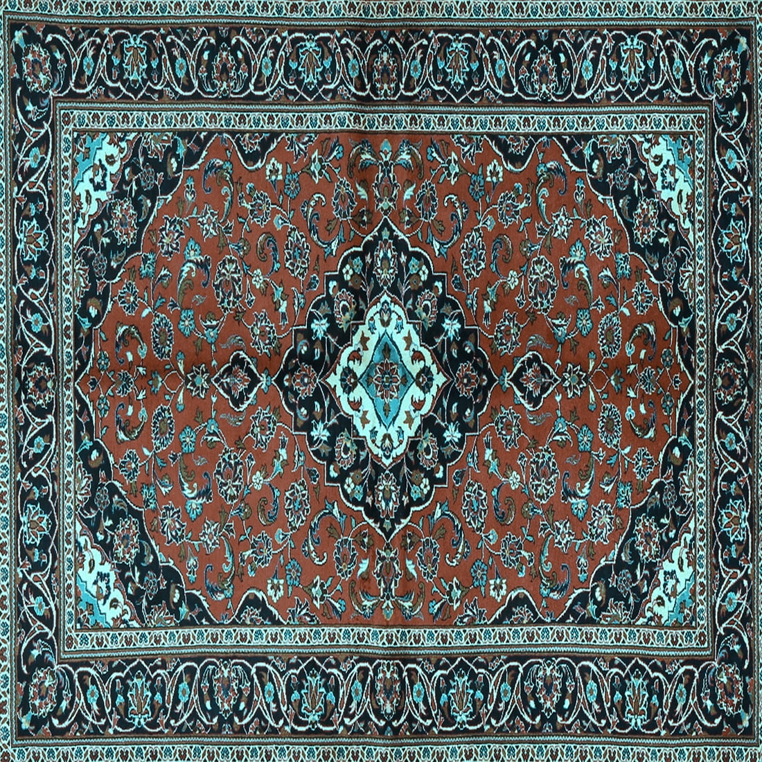 Ahgly Company Indoor Square Persian Light Blue Traditional Area Rugs, 4 ...
