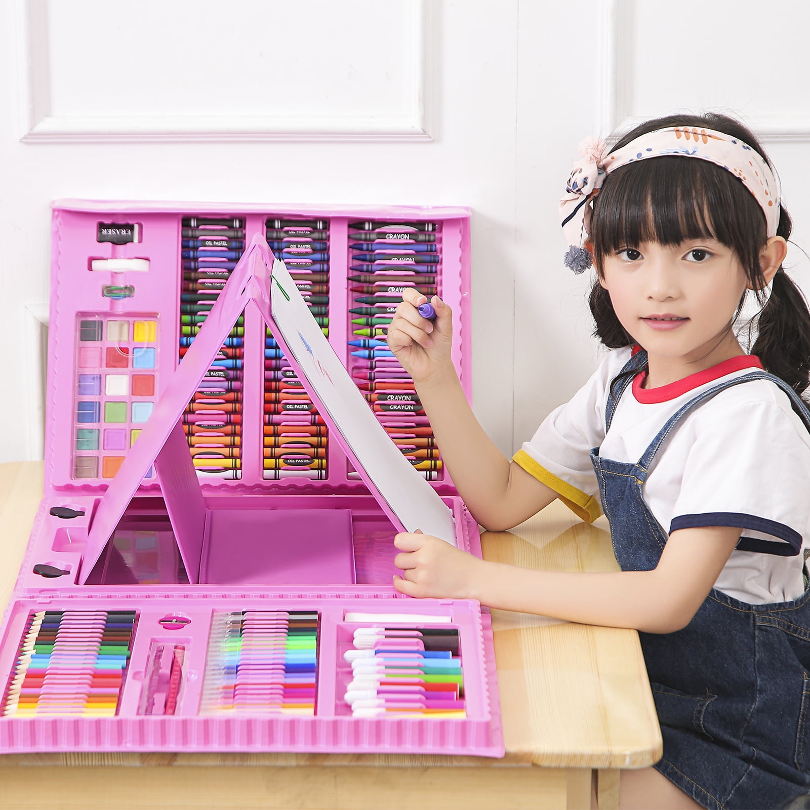 Buy H & B 208-Piece Drawing kit for Kids, Deluxe Artist Set,Double ...