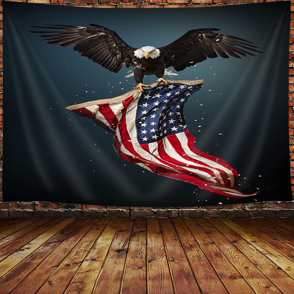 4th of July Tapestry, Patriotic Independence Day American Flag Tapestry ...