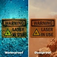 (2 Pack) Laser In Use OSHA Warning Sign 5 Inch X 3.5 Inch Vinyl Label ...