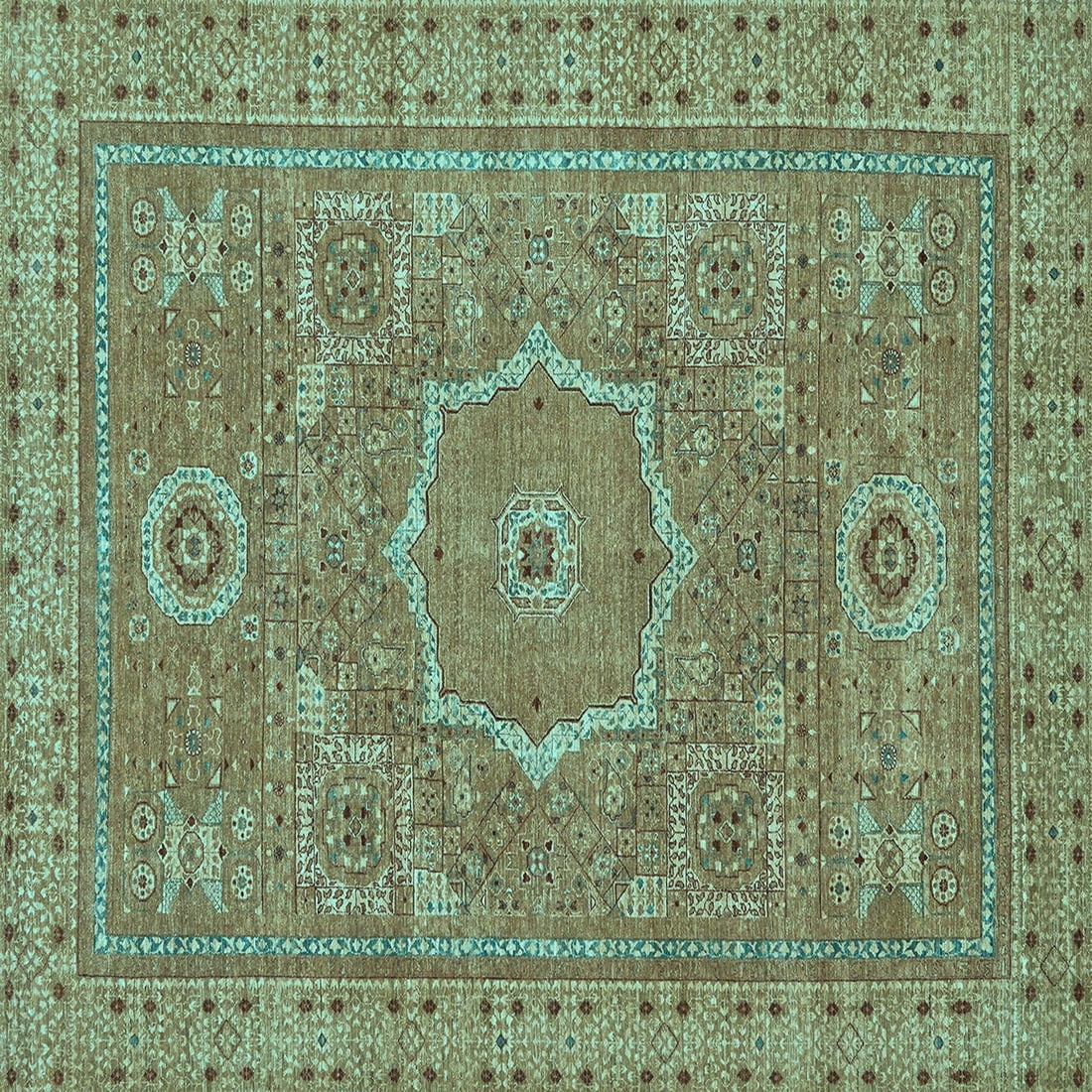 Ahgly Company Indoor Square Abstract Light Blue Modern Area Rugs, 6 ...