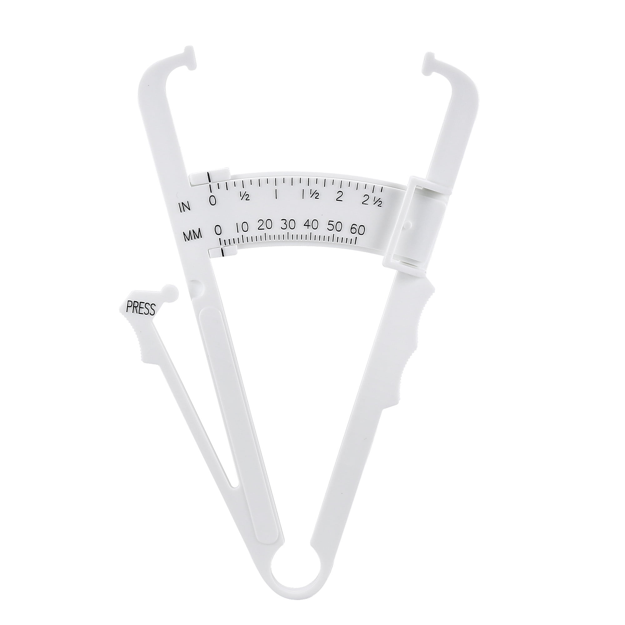 Uxcell 0-60mm 2 1/2 Inch Body Fat Caliper Skin Fold Analyzer White ...