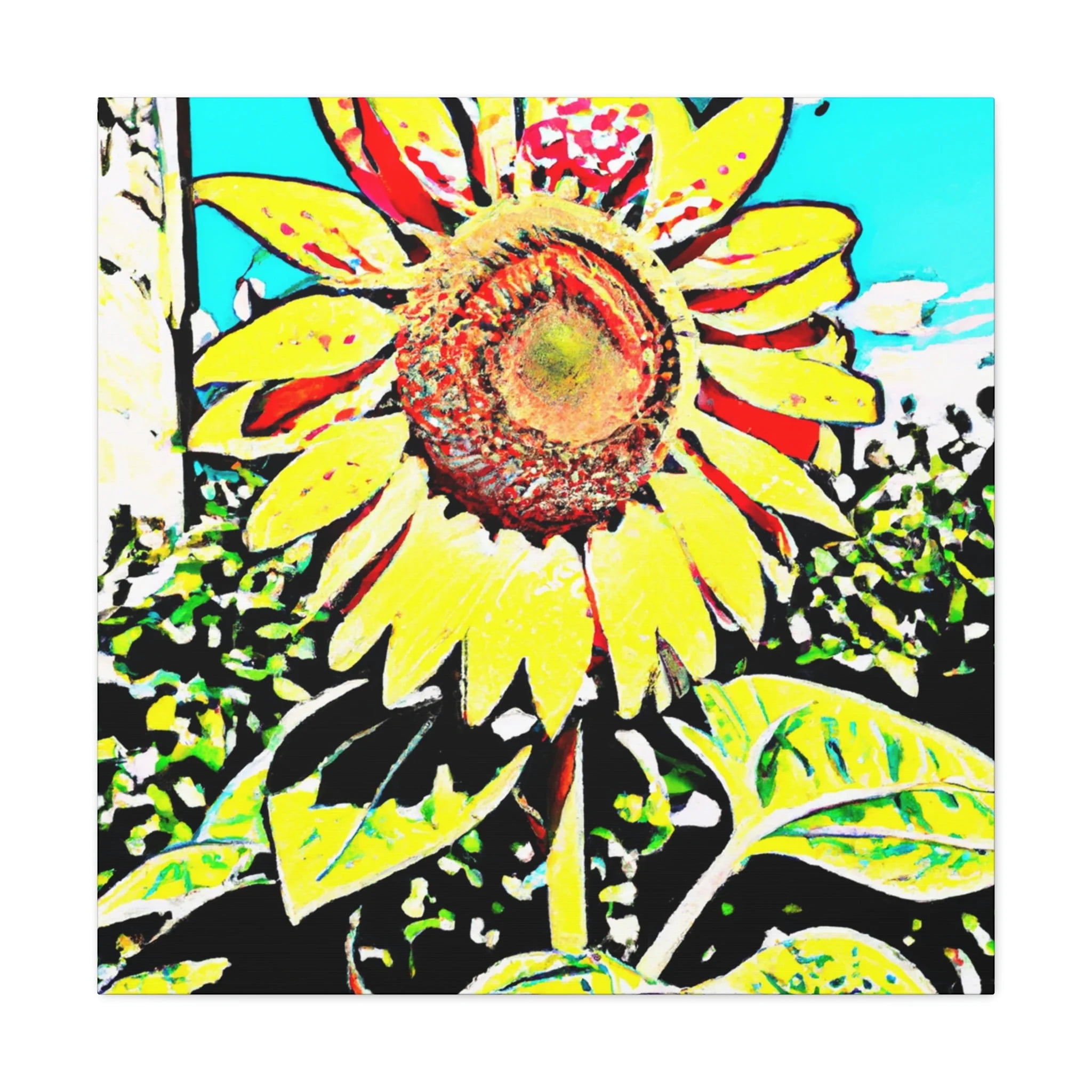 Sunflower Pop Art Bloom - Canvas - Walmart.com