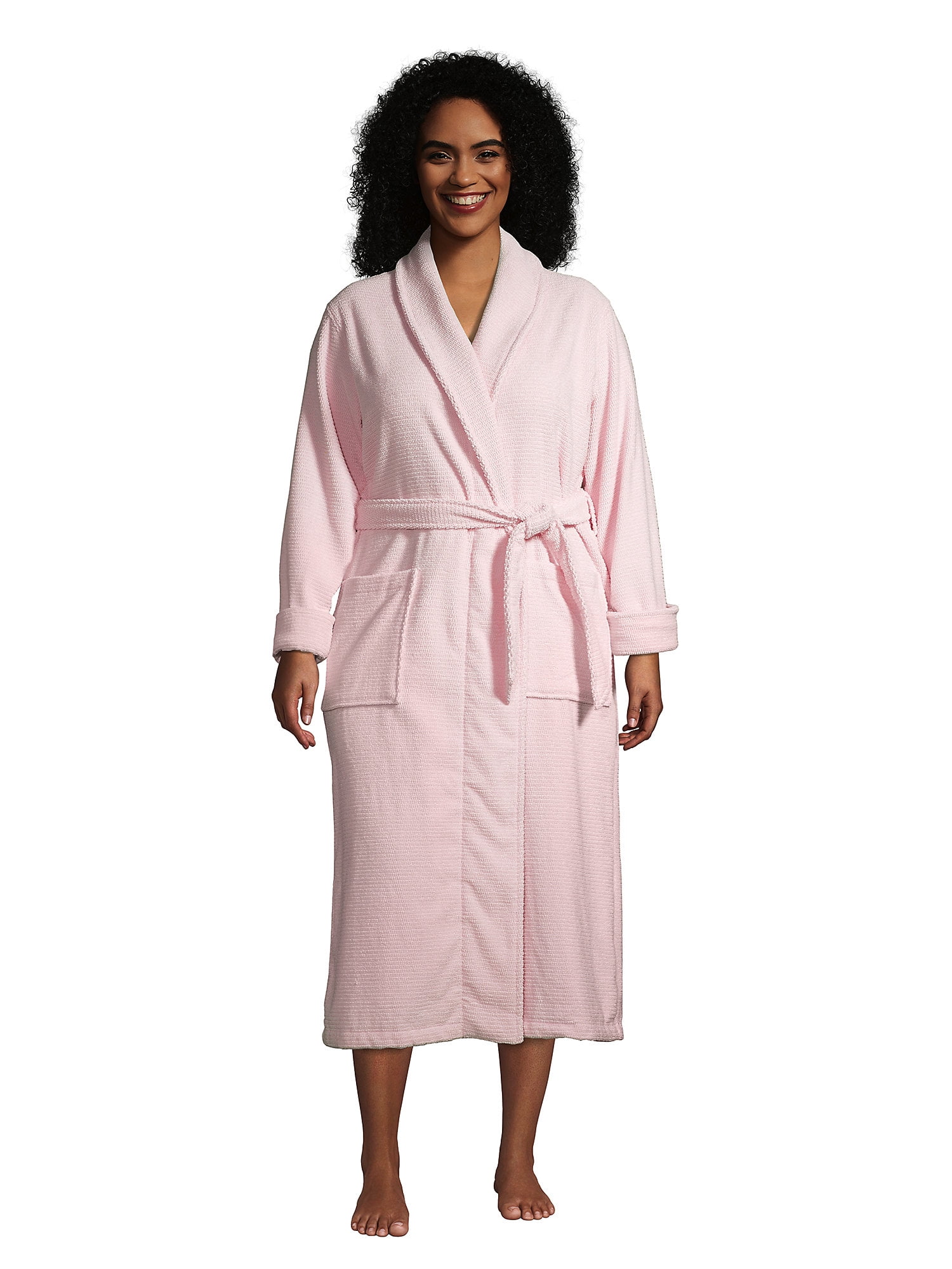 Lands' End Women's Plus Size Cotton Terry Long Spa Bath Robe - Walmart.com