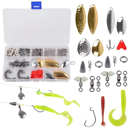 DIY Fishing Lure Spoons Kit, 235pcs Fishing Tackle Box for Bass Salmon ...