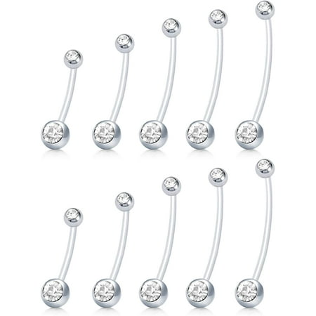 ICHUDAN Pregnancy Belly Button Rings Long Bar 38mm Sport Maternity ...