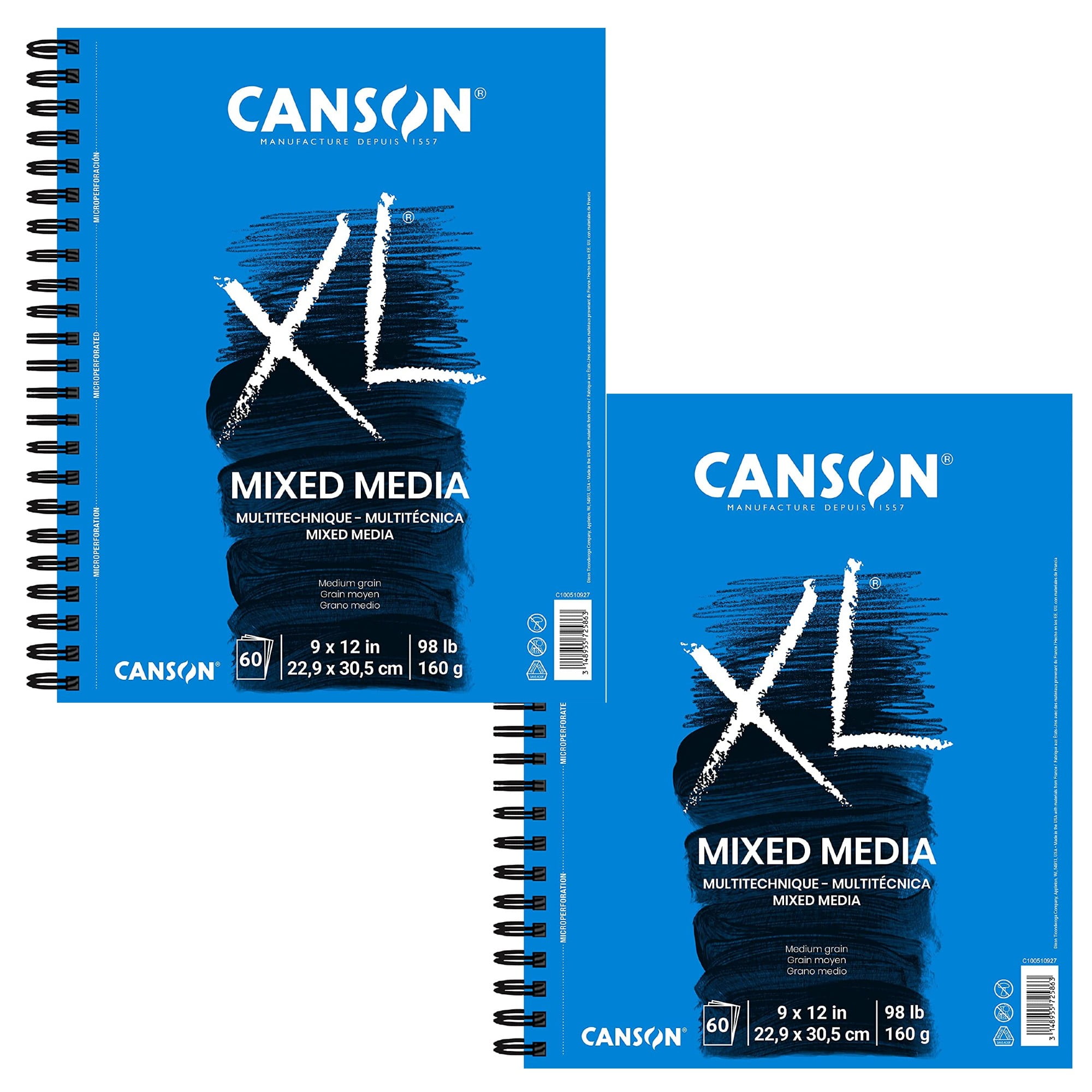 Canson XL Series, Medium Grain, Wire Bound Mixed Media Pad, 9x12, 60 ...