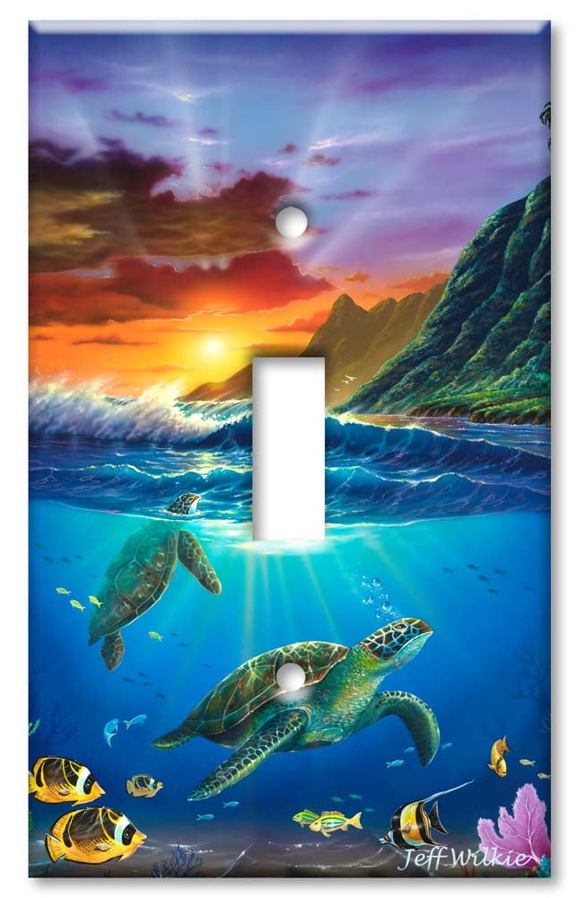 Art Plates brand - Single Gang Toggle Wall Plate - Sea Turtles ...