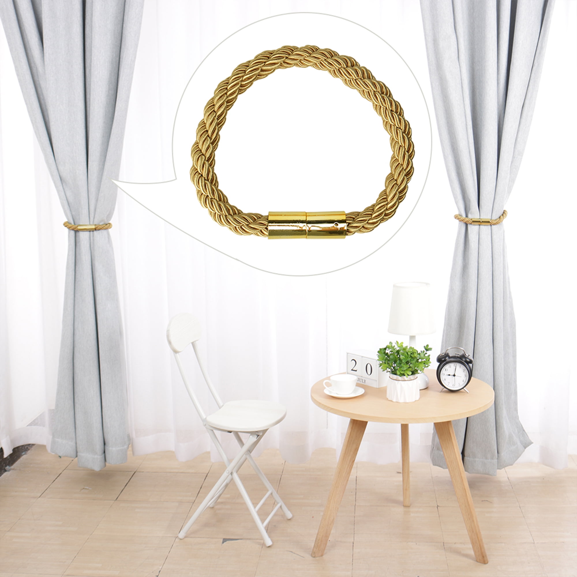 Uxcell 21.7'' Magnetic Window Curtain Tieback Buckle Clips Holders ...