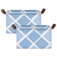 Blue Pattern Collapsible Storage Bin Open Home Shelf Basket Water ...