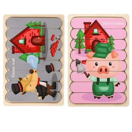 Double-Sided 3D Puzzle Storytelling Puzzle Gifts Stacking Montessori ...