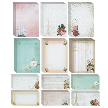 "Floral Decorative Stationery Set - 8.5"" x 11"" Letter Writing Paper ...