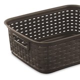 Sterilite Small 11" Long Weave Home Storage Basket Organizer, Espresso ...