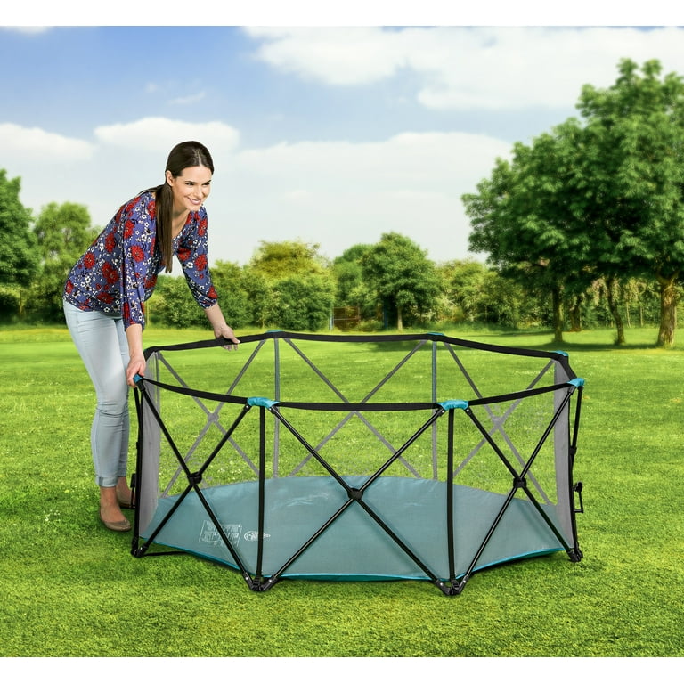 Regalo My Play 8 Panel Foldable and Portable Play Yard with Full UV Canopy Teal Unisex