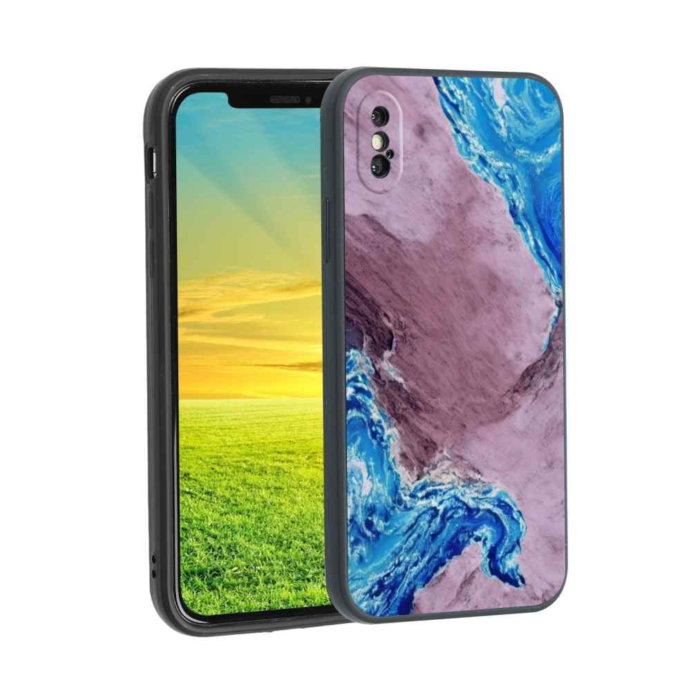 Compatible with iPhone X Phone Case, Blue-Marble-51 Case Silicone ...