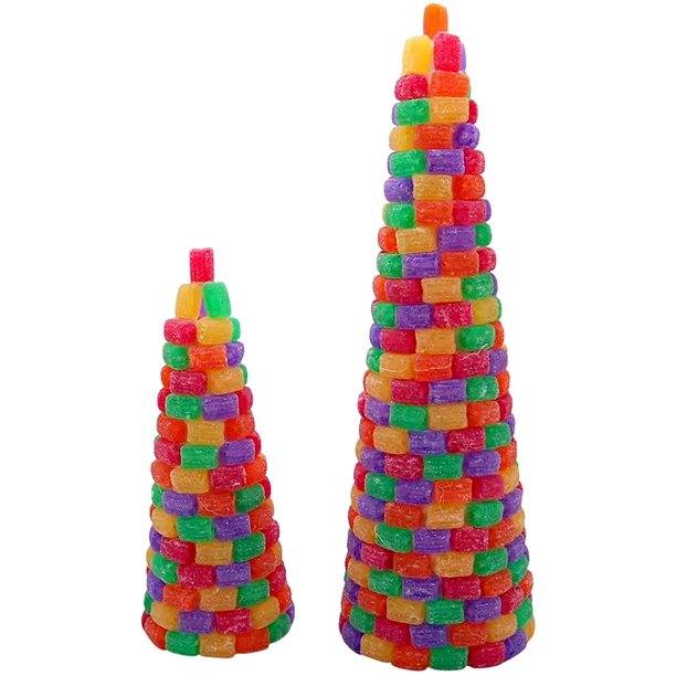 Holiday Gum Drop Candy Trees, Rainbow Festive Decoration for Mantle ...