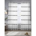 Boho Black Geometric Dots on White Sheer Curtains 2 Panels Set Modern ...