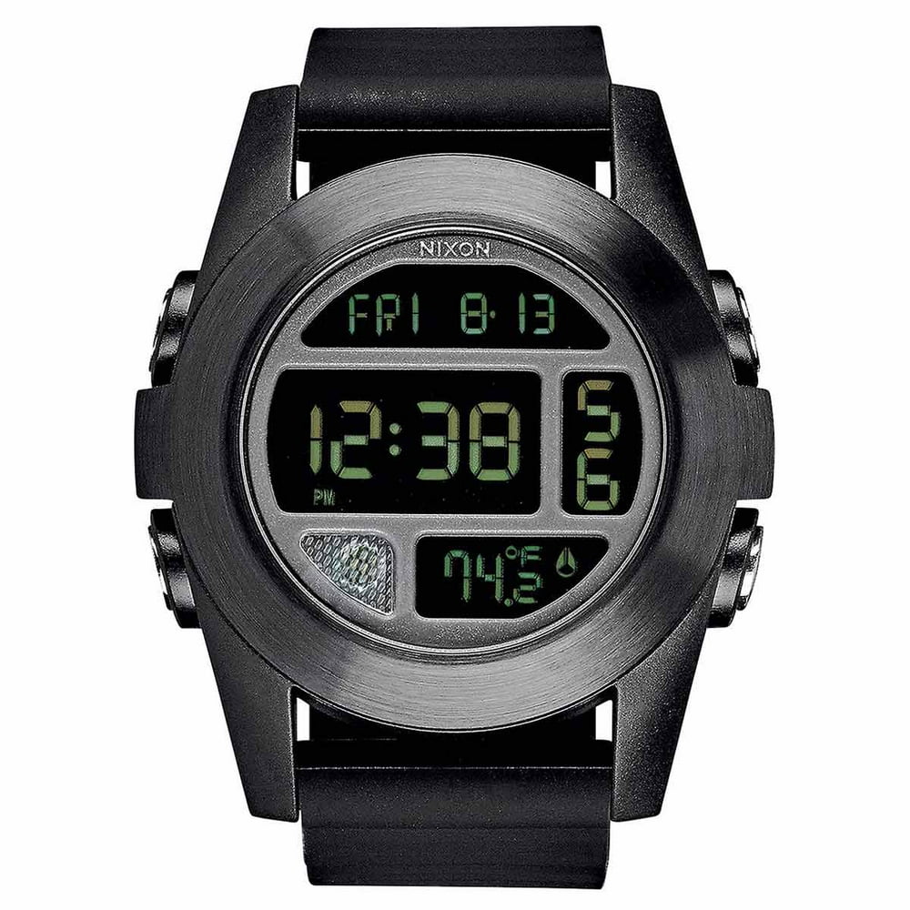 Nixon - Nixon Men's A365001 Unit Exp Digital Black Dial Black Silicone ...
