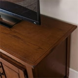 Home Square 60" Oak TV Stand in Rustic Autumn Finish - Set of 2 ...