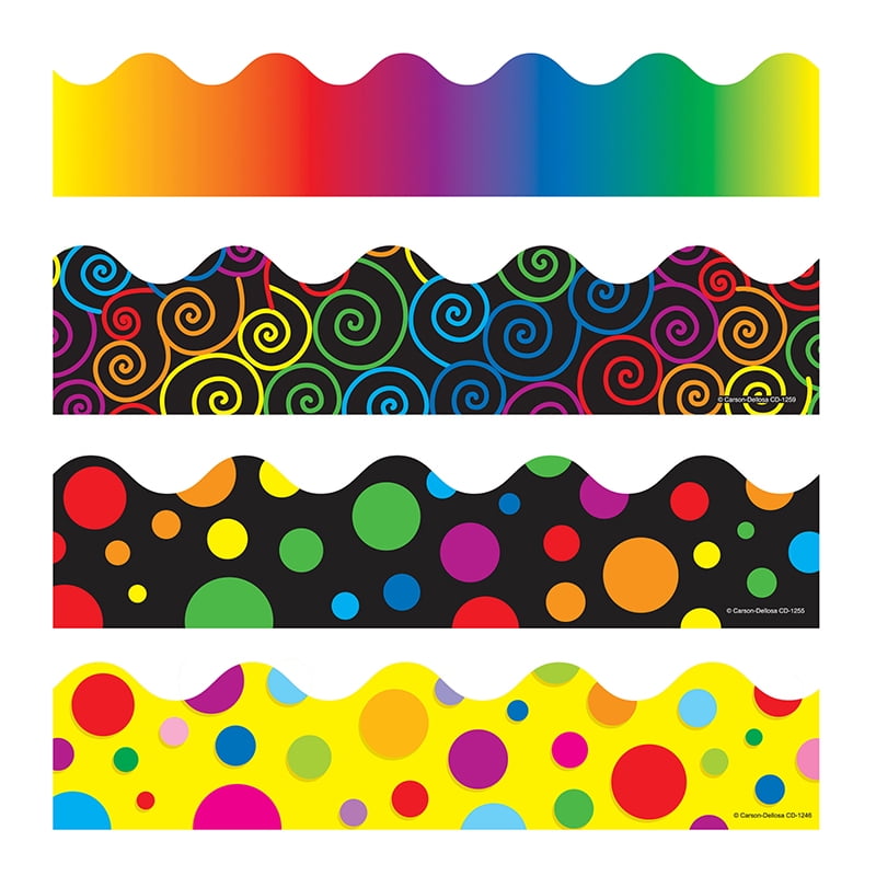 Scalloped Variety Border Set IV: Rainbow, Colorful Dots, Big Rainbow ...