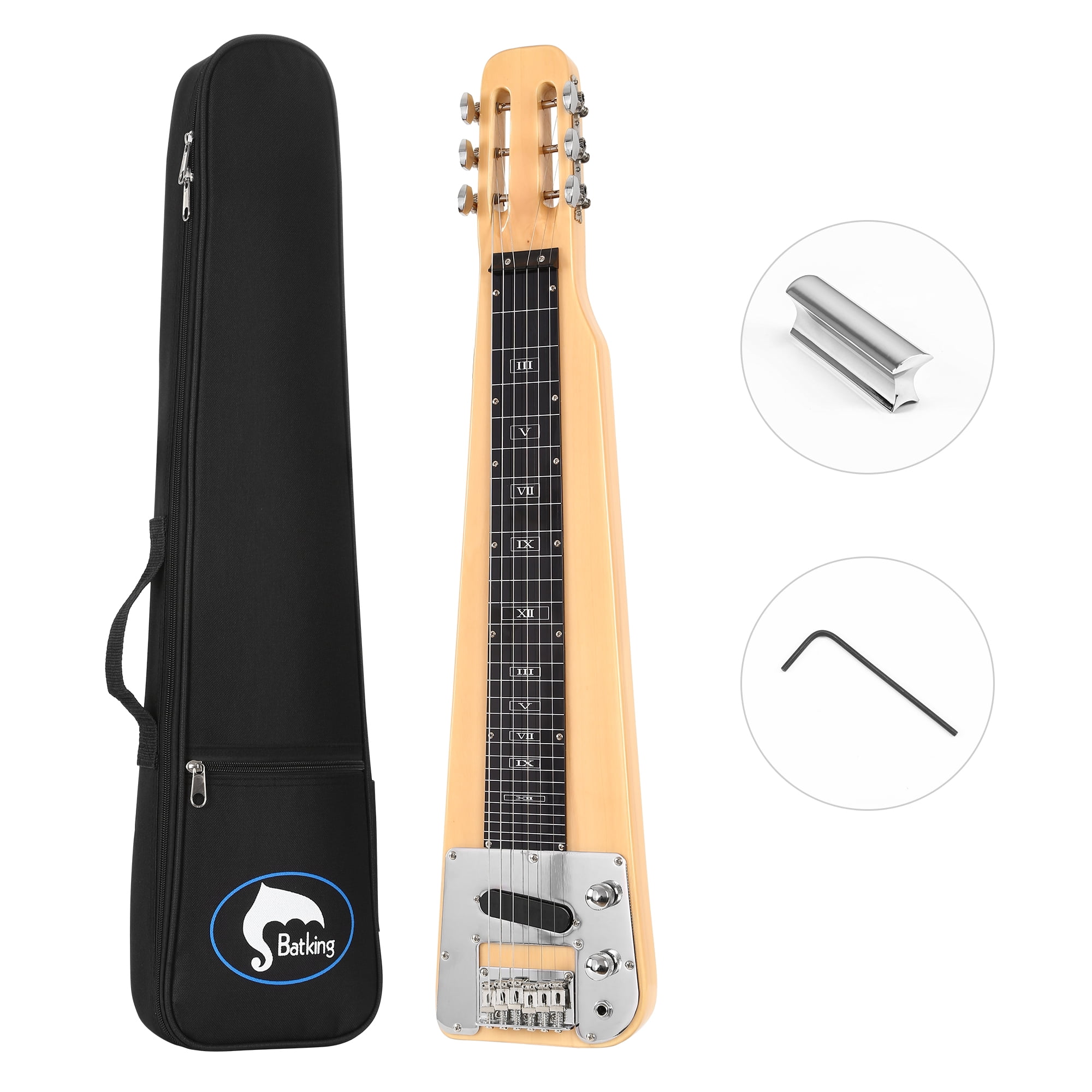 Batking Lap Steel Guitar, Electric Slide Guitars 6 String Slotted ...
