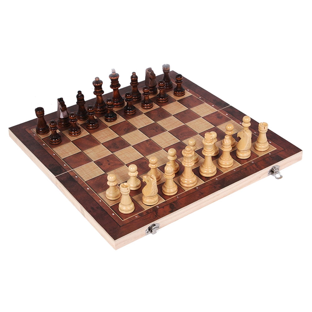 Multitrust Wooden Chess Game Set Hand Carved Folding International ...