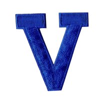 Alphabet Letter - V - Color Silver - 2" Block Style - Iron On ...