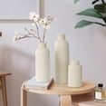 Beige Ceramic Vase Set of 3 Boho Modern Farmhouse Table Decor - Walmart.com