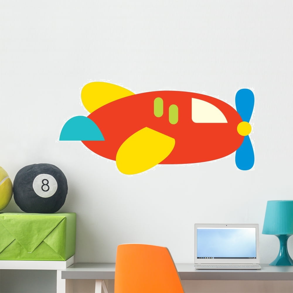 Cute Little Airplane Wall Decal Sticker by Wallmonkeys Vinyl Peel ...