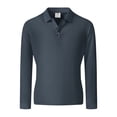 Ceisia Men's Classic Long Sleeve Polo Shirts With Button Placket Dark ...