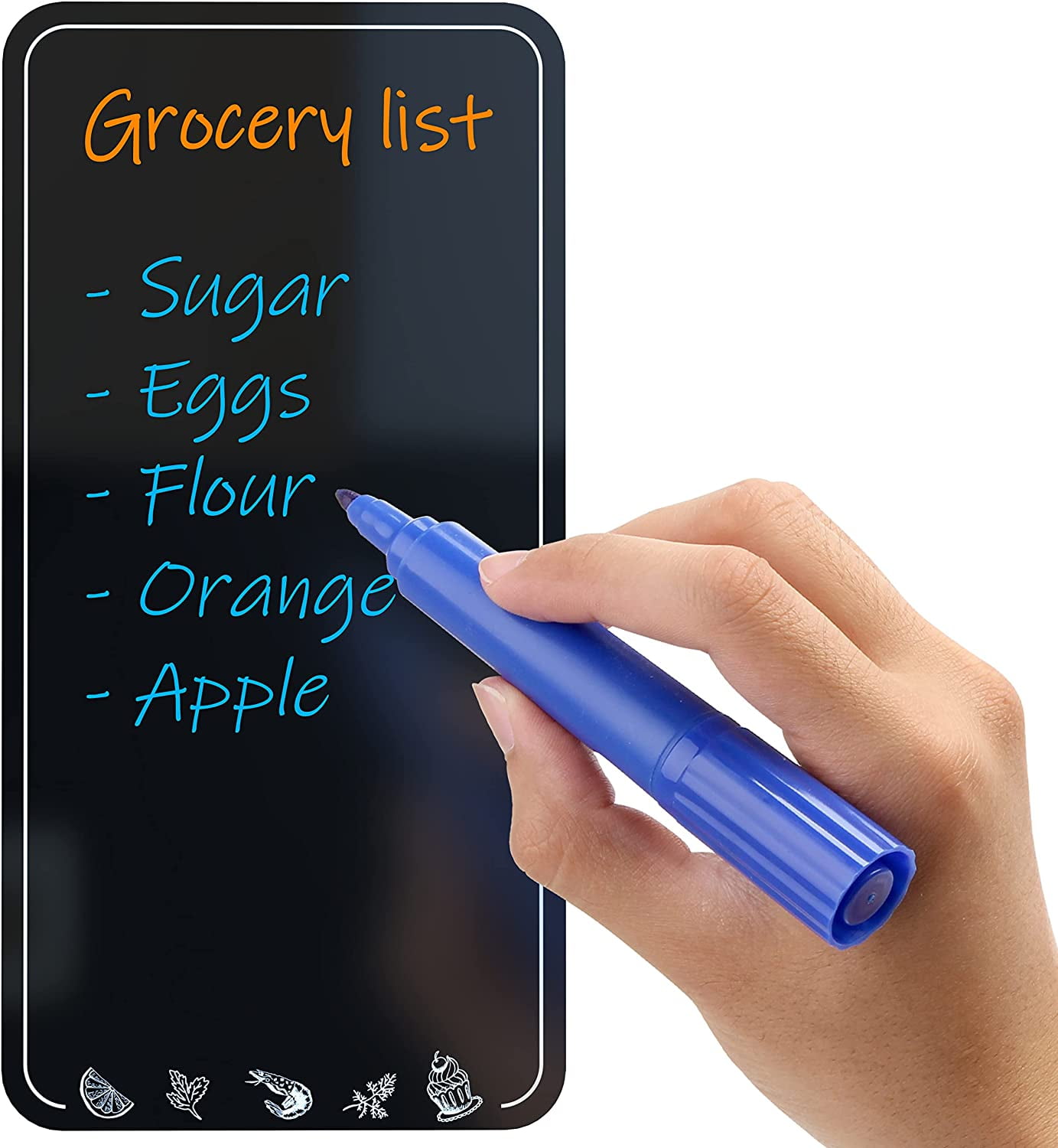 Lista de compras de comestibles magnética de borrado en seco para ...